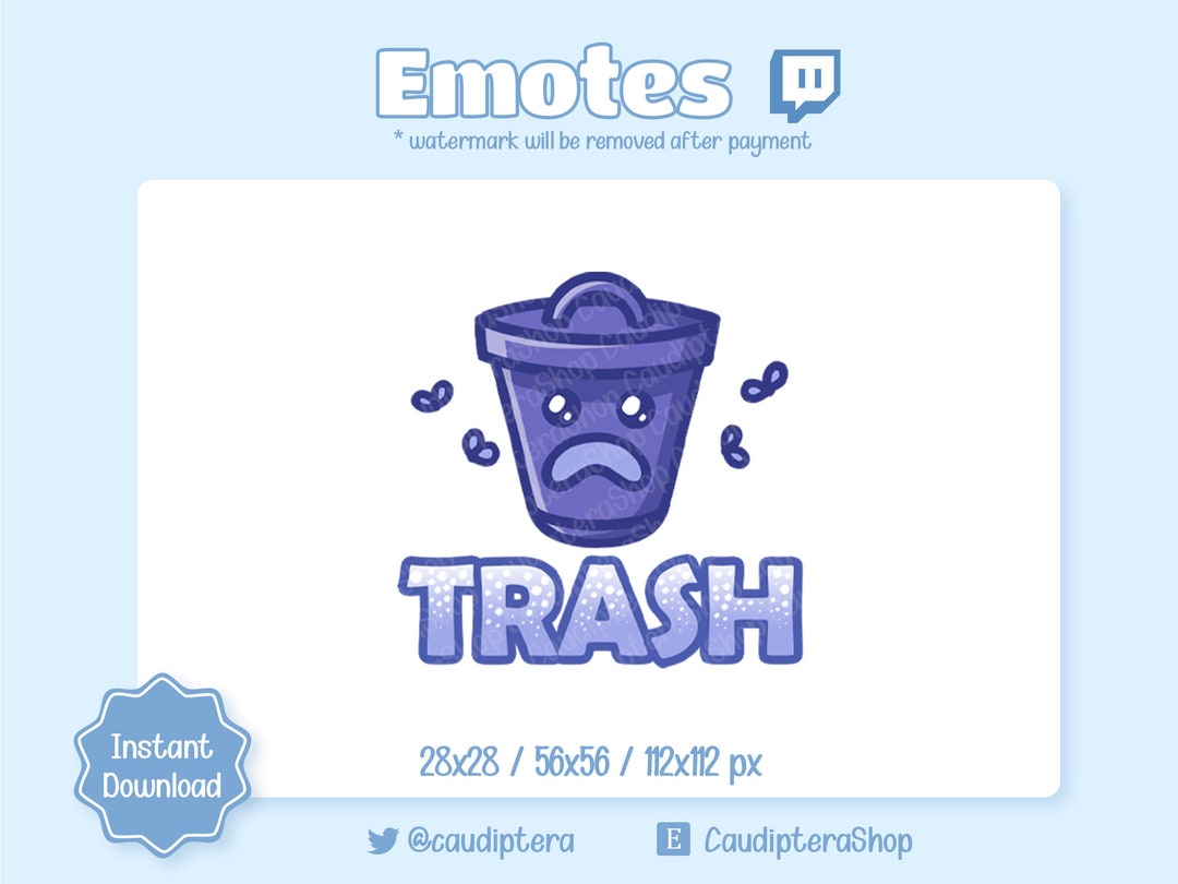 Emotes Twitch Discord Trash Kawaii Cute - Etsy