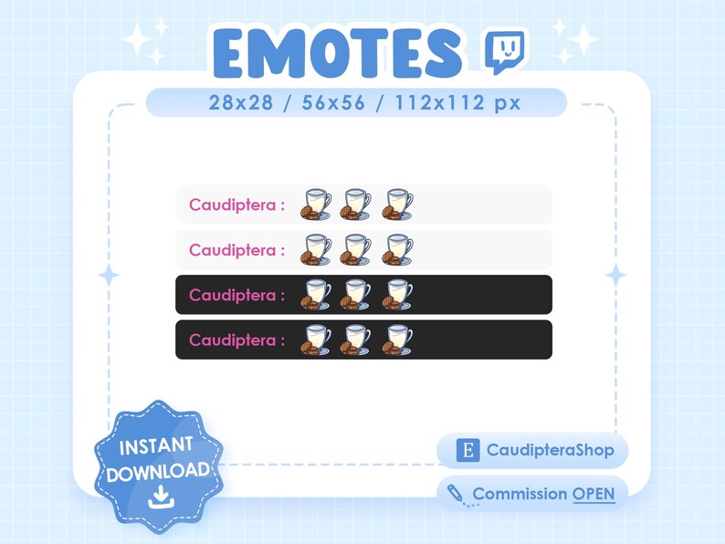 Milk & Cookies Twitch Emote - Discord - Stream - Streamer - Kawaii ...