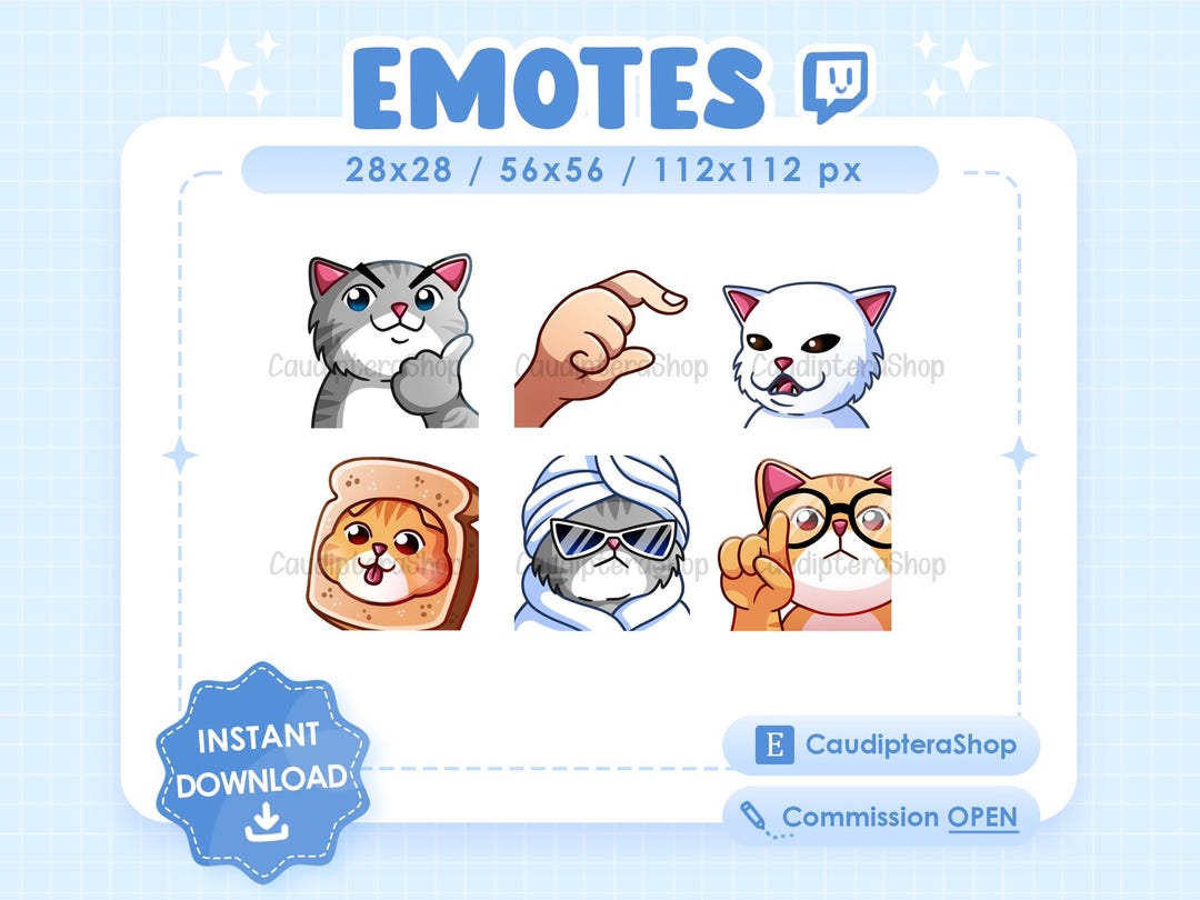 6 X Twitch Cat Meme 3 Emotes - Cozy Cat - Bread Cat - Cool Cat - Chat ...