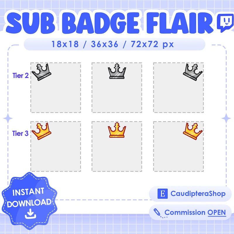 Silver Gold Sub Badge - Etsy