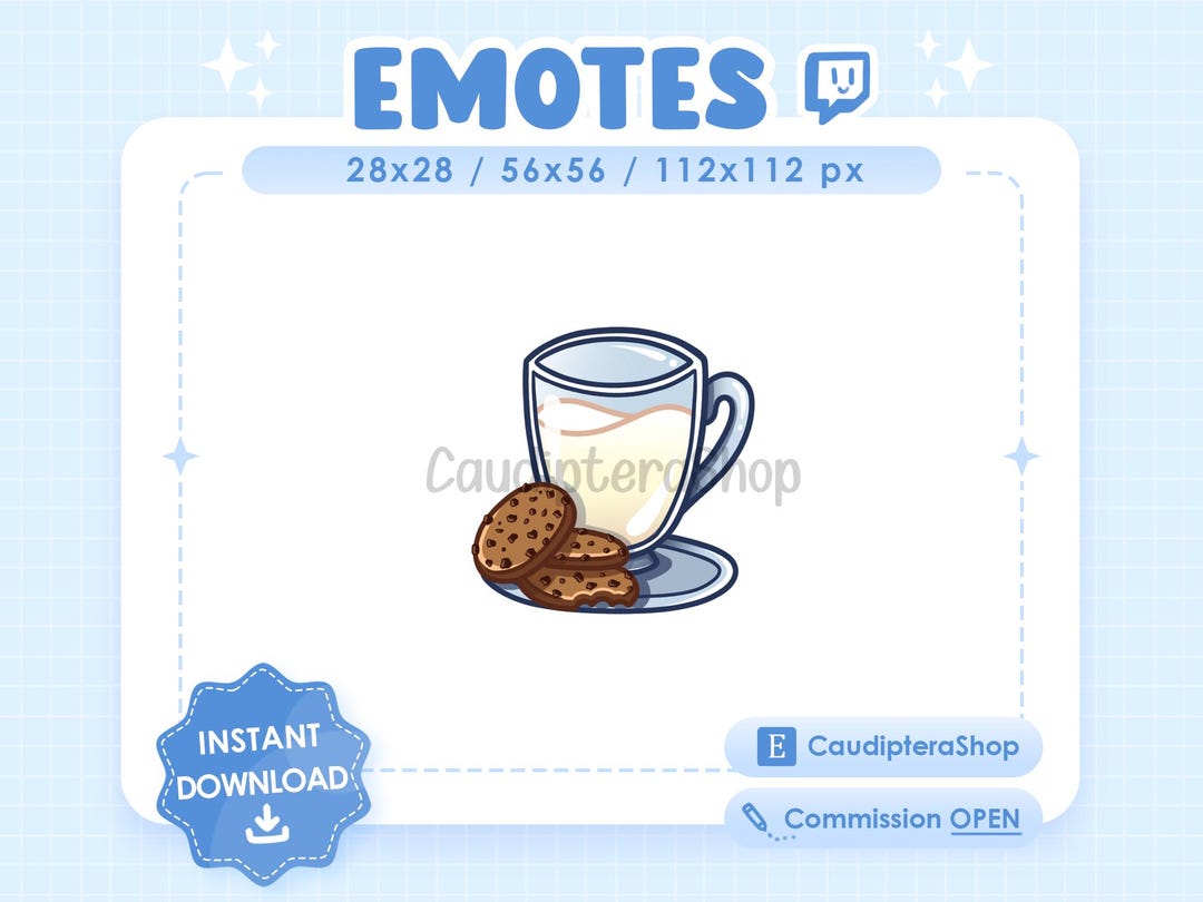 Milk & Cookies Twitch Emote - Discord - Stream - Streamer - Kawaii ...