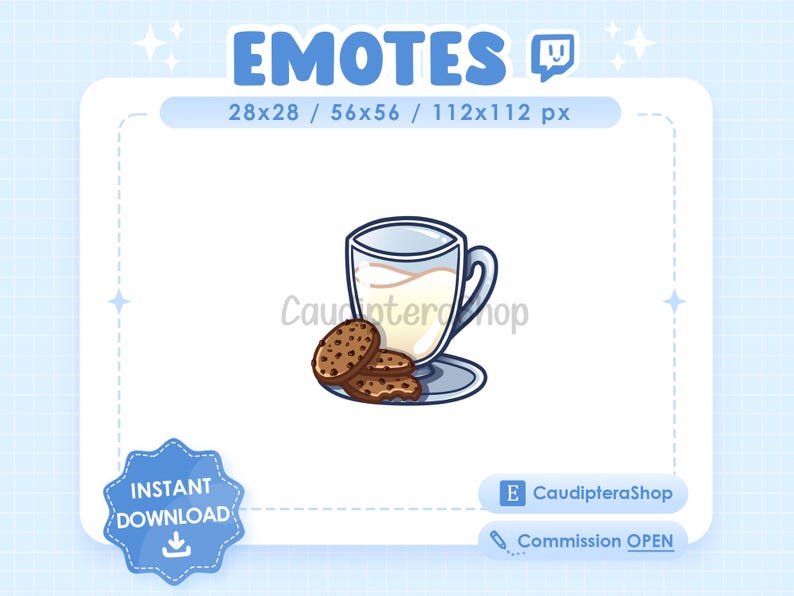 Milk & Cookies Twitch Emote - Discord - Stream - Streamer - Kawaii ...