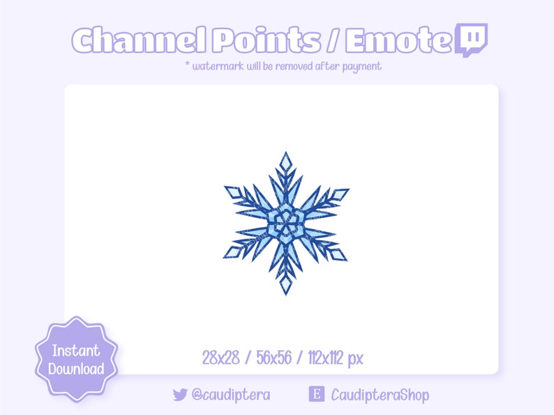 Channel Point / Emote Twitch Snowflake 2 Snowflake Discord - Etsy