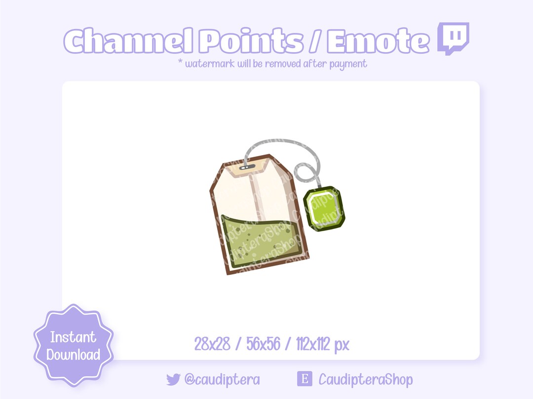 Channel Point / Emote Twitch Tea Tea Discord Chill Cozy Stream Streamer ...