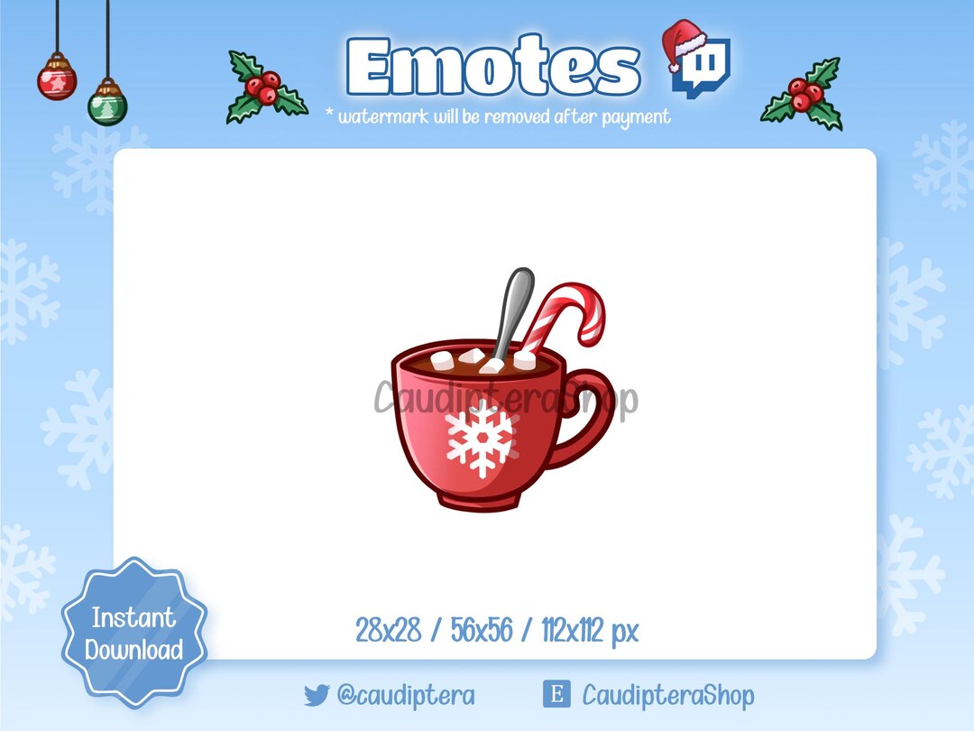 Hot Chocolate Twitch Emote Hot Chocolate Discord Stream Streamer Kawaii ...