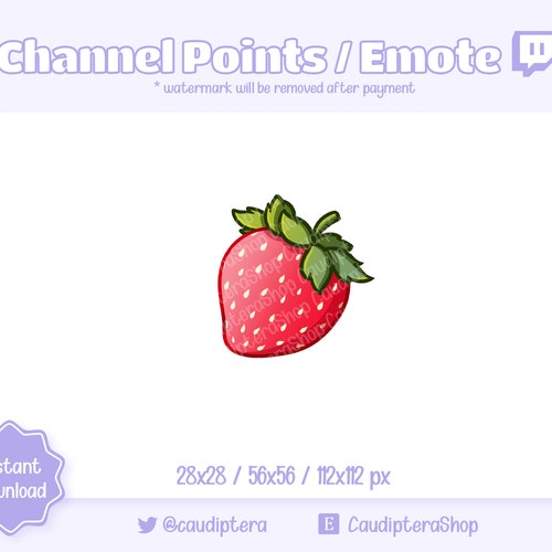 Strawberry Emote twitch Discord Stream - Etsy