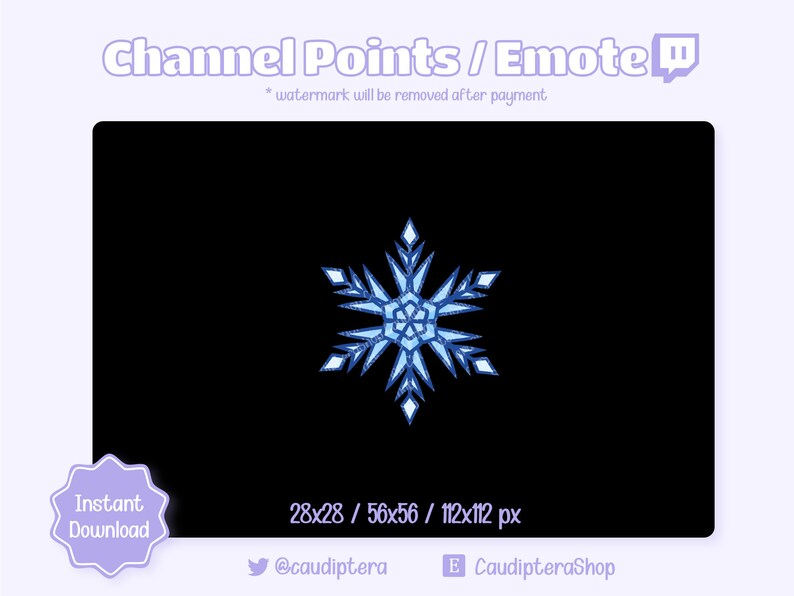 Channel Point / Emote Twitch Snowflake 2 Snowflake Discord - Etsy