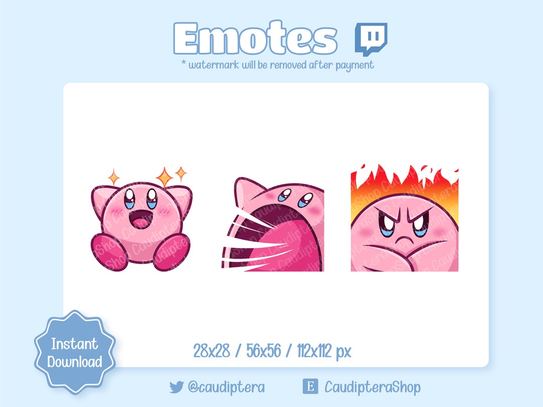 3 X Kirby Emotes 1 Kawaii Emotes the Forgotten World - Etsy