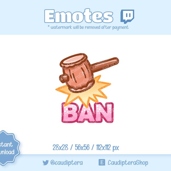 Ban Hammer Twitch Emote - Etsy