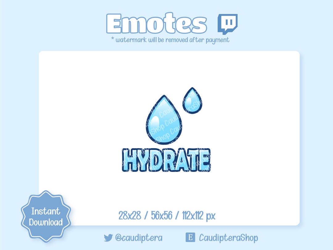 Emote Twitch / Discord Hydrate Water Drink - Etsy