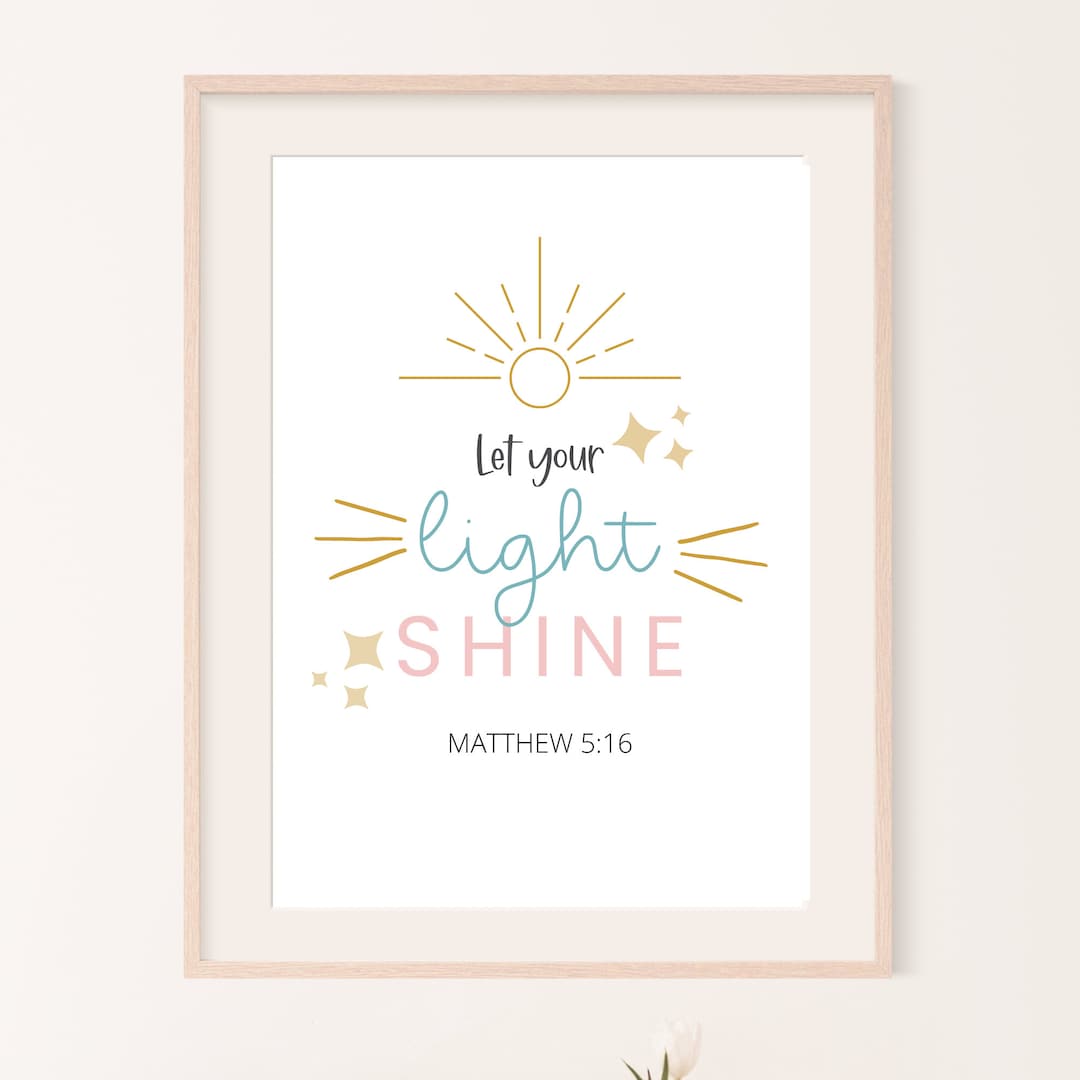 Let Your Light Shine Printable Art | Modern Art | Printable Quotes ...