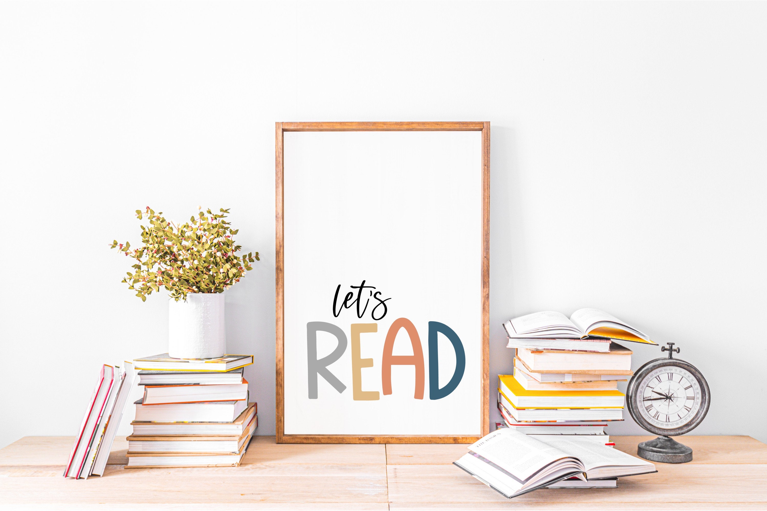 Let's Read Printable Art | Modern Art | Printable Quotes | Nursery ...