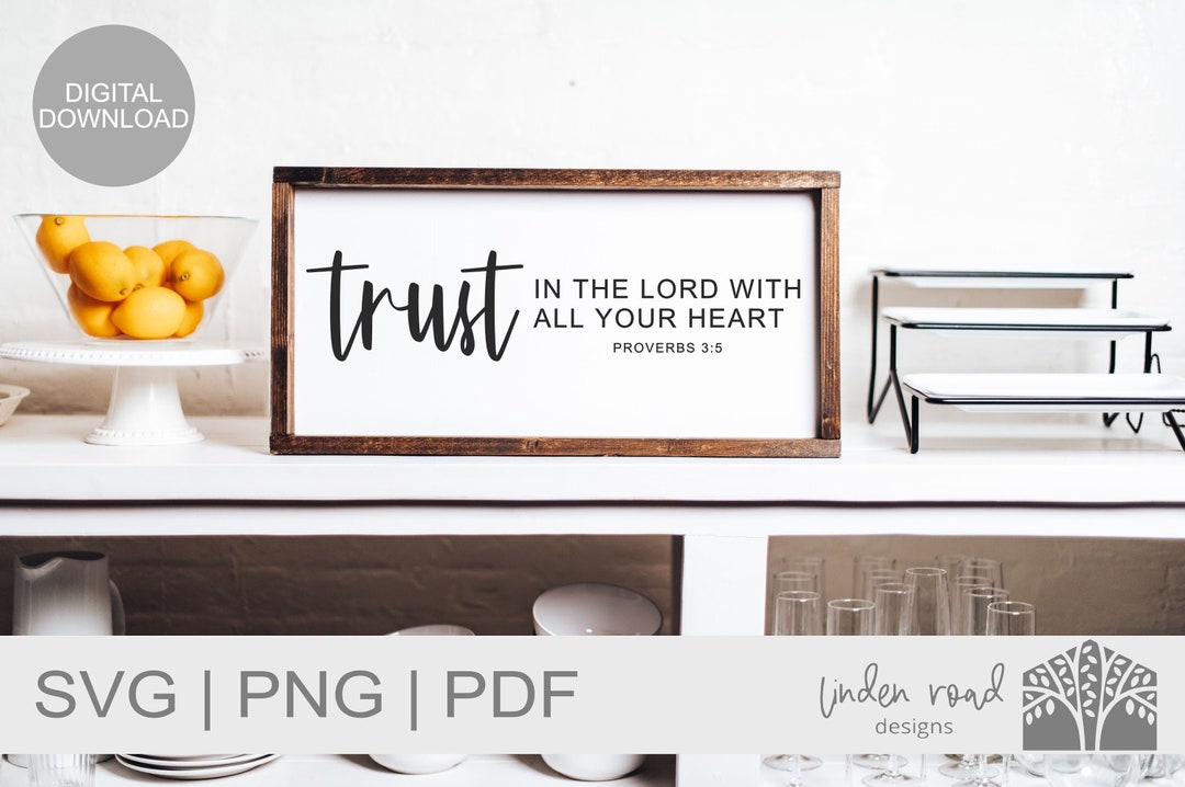 Trust in the Lord Printable Art| SVG Cut File | Modern Art | Printable ...