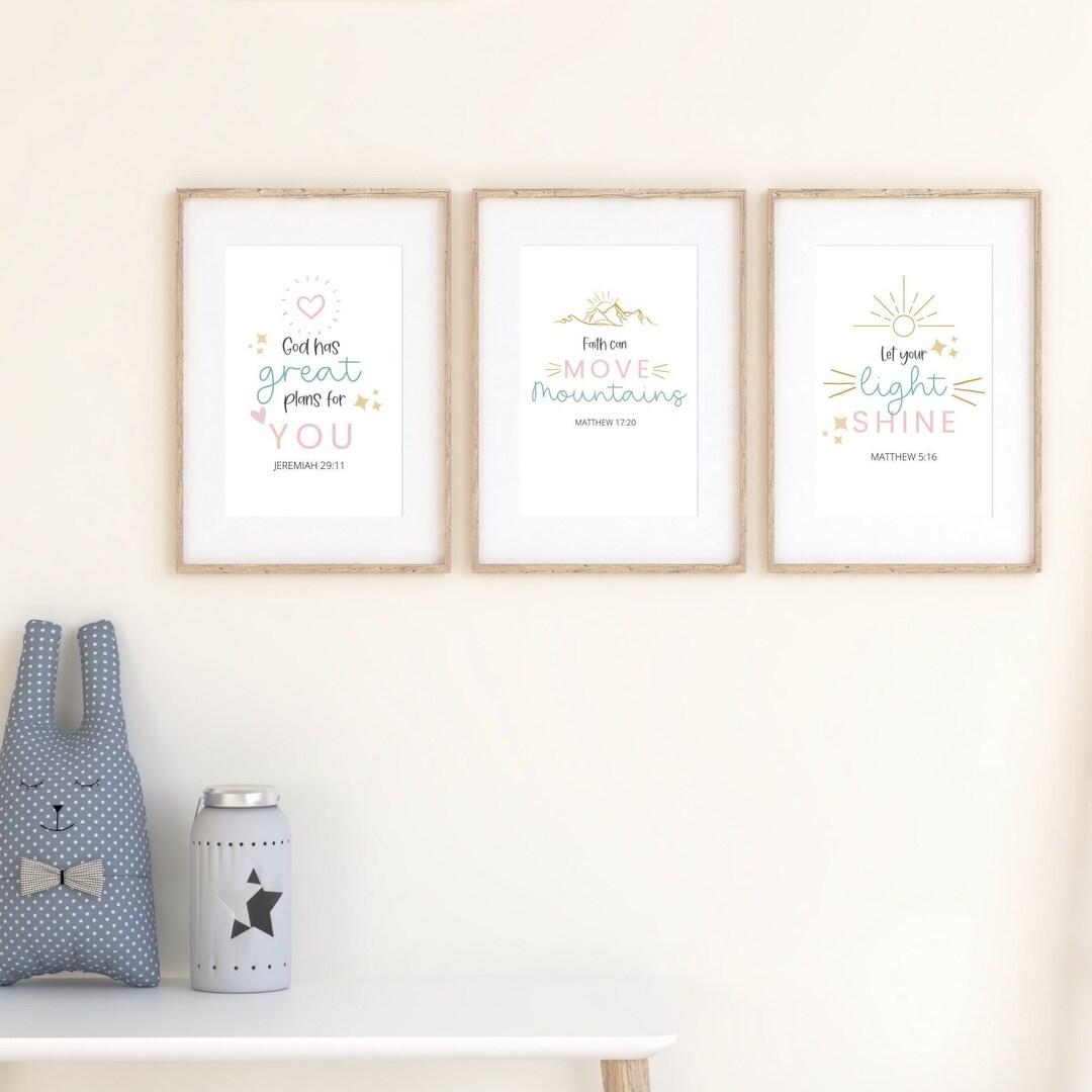 Kids Bible Verse, Boho Wall Art, Scripture Posters, Religious Printable ...