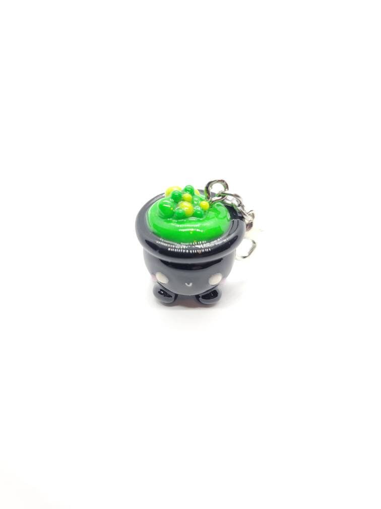 Spooky Cute Kawaii Halloween Cauldron Polymer Clay Charm, Halloween ...