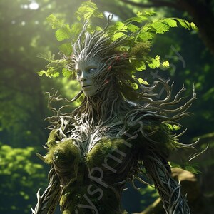 Nature Elemental Print, Forest Sage, Naiad Art, Giclee Print, Fantasy ...