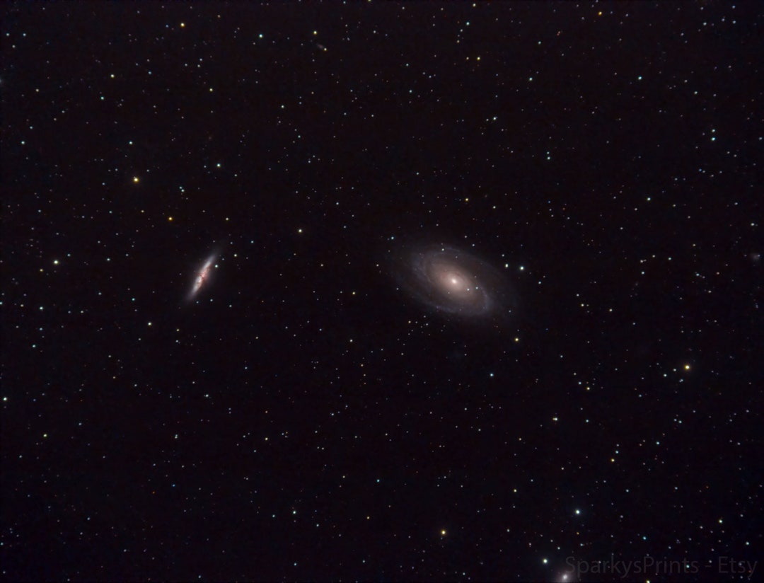 Wall Art, Bode's Galaxy & Cigar Galaxy Print, Gifts for Her, Poster ...