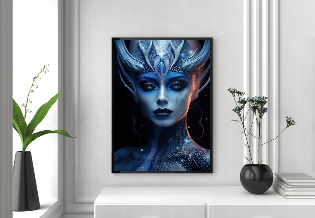 Alien Woman Photo Print, Beautiful Wall Art, AI Art Print, Poster Print ...