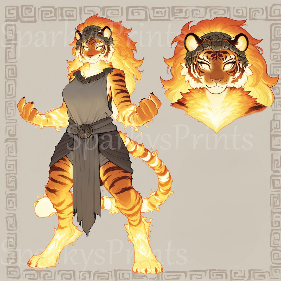 EXCLUSIVE X1, Character Adopt: Sun Tigress, Furry, Fantasy Character ...