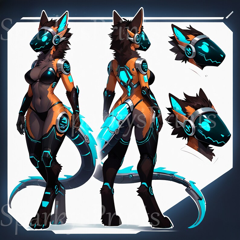 Custom Character Reference Sheet Commission, Furry, Protogen, Digital Download, Personalized ...