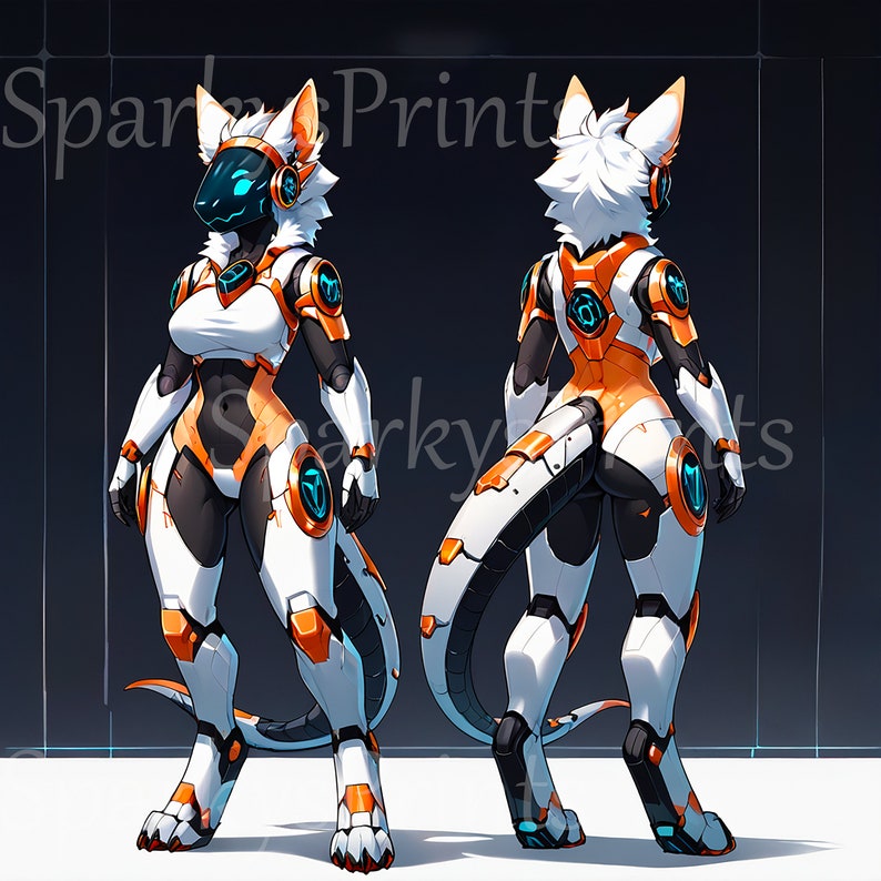 Custom Character Reference Sheet Commission, Furry, Protogen, Digital ...