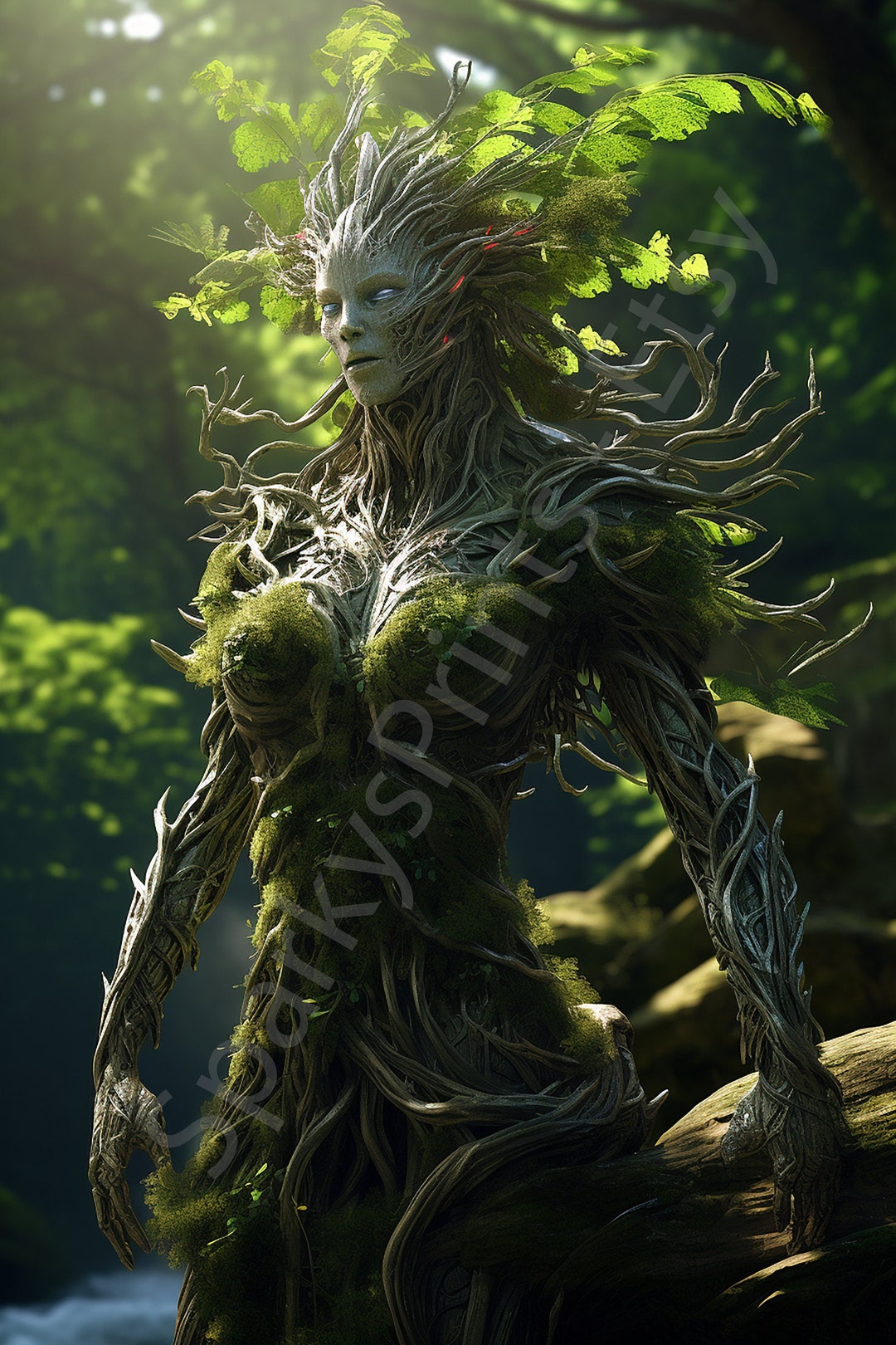 Nature Elemental Print, Forest Sage, Naiad Art, Giclee Print, Fantasy ...