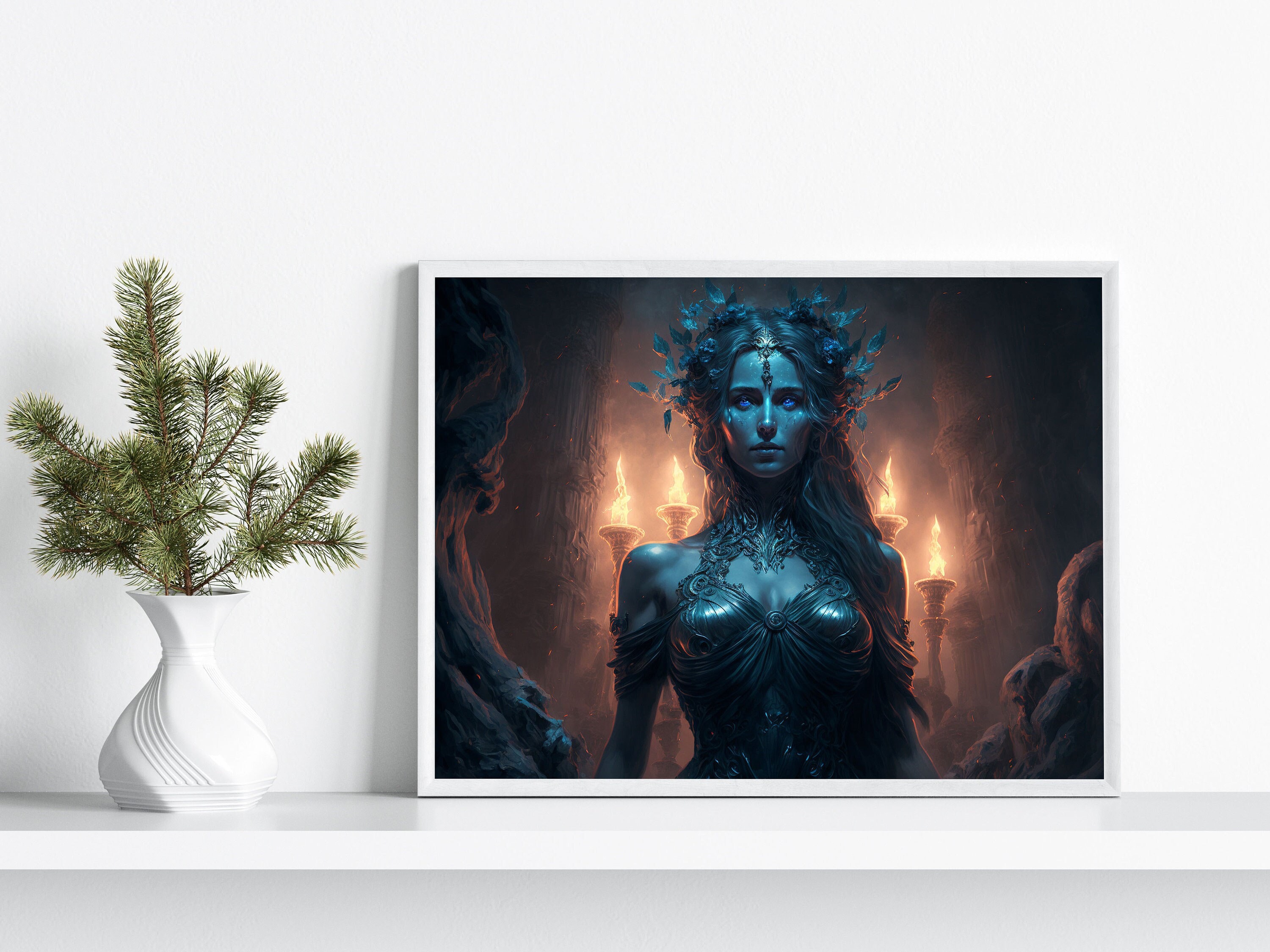 Unframed Wall Art, AI Art Print, Goddess Persephone, of the Underworld Print, Greek Mythology ...