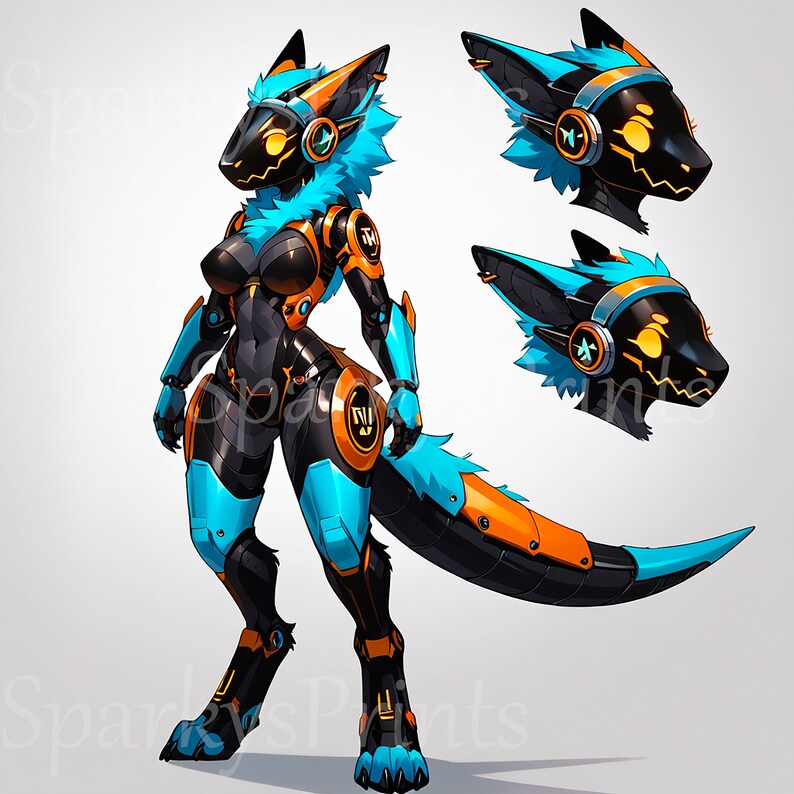 Custom Character Reference Sheet Commission, Furry, Protogen, Digital Download, Personalized ...