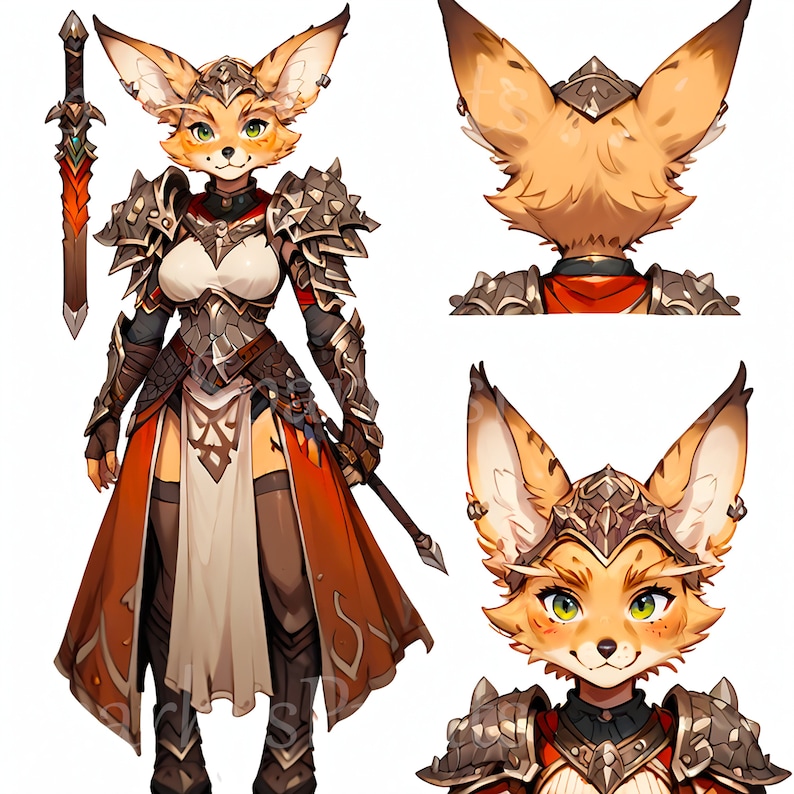 LIMITED X10, Adopt a Character: Fennec Fox Cleric OC, Reference Sheet ...