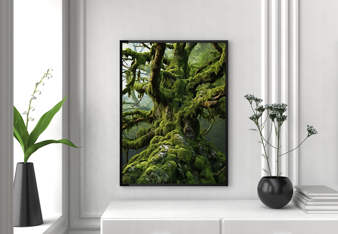 Enchanting Moss-covered Tree Print, Home Decor, Wall Art, Floral ...