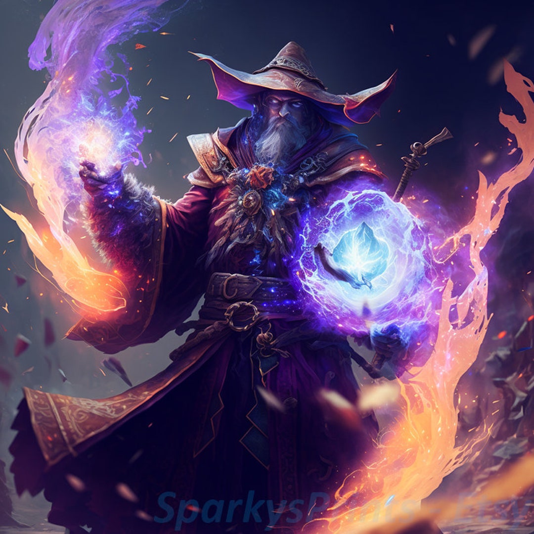 Wall Art, AI Generated Art, AI Art Print, Archmage Print, High Fantasy ...