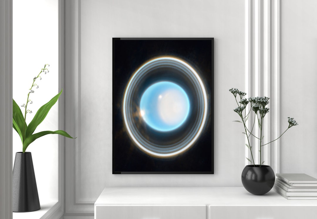 Uranus James Webb Telescope Print - James Webb MIRI Cam - Uranus and It ...