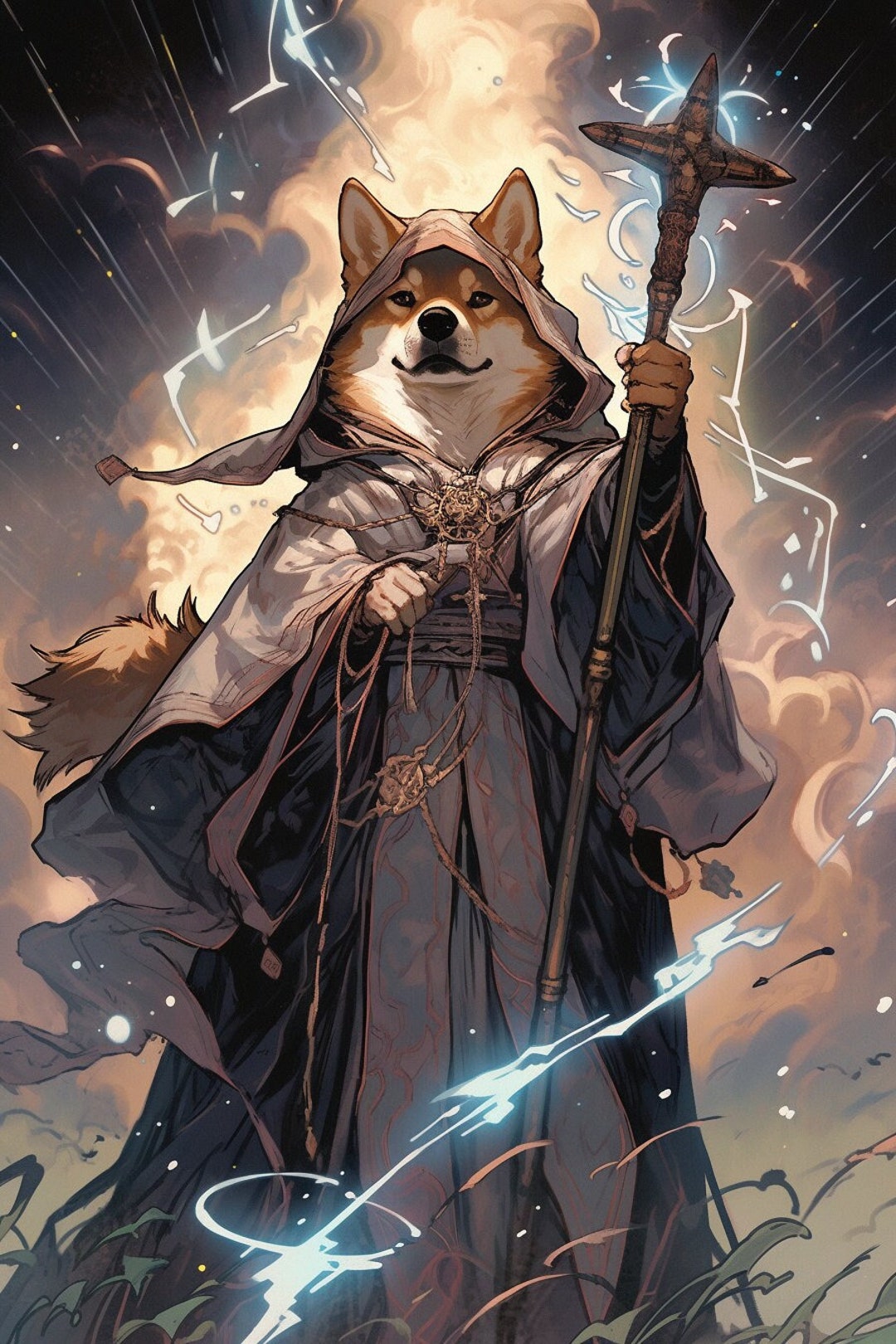 Unframed Wall Art, Doge the Holy Priest Print, Poster Print, Home Decor ...