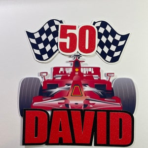 Racing Car F1 Cake Topper Name Age Flag - Etsy
