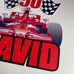 Racing Car F1 Cake Topper Name Age Flag - Etsy