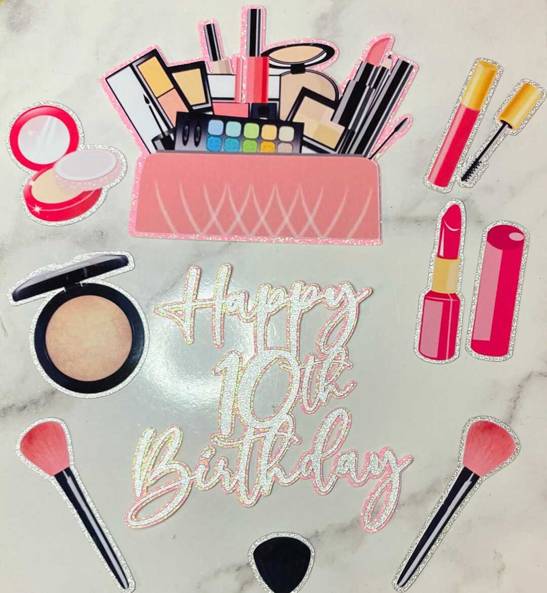 Make up Beauty Spa Cake Topper Set - Etsy