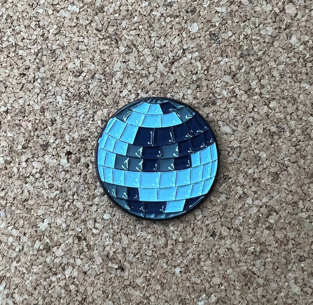 Enamel Pin of A Blue Disco Ball Dancing Disco Enamel Pin 70s Funky Pin ...