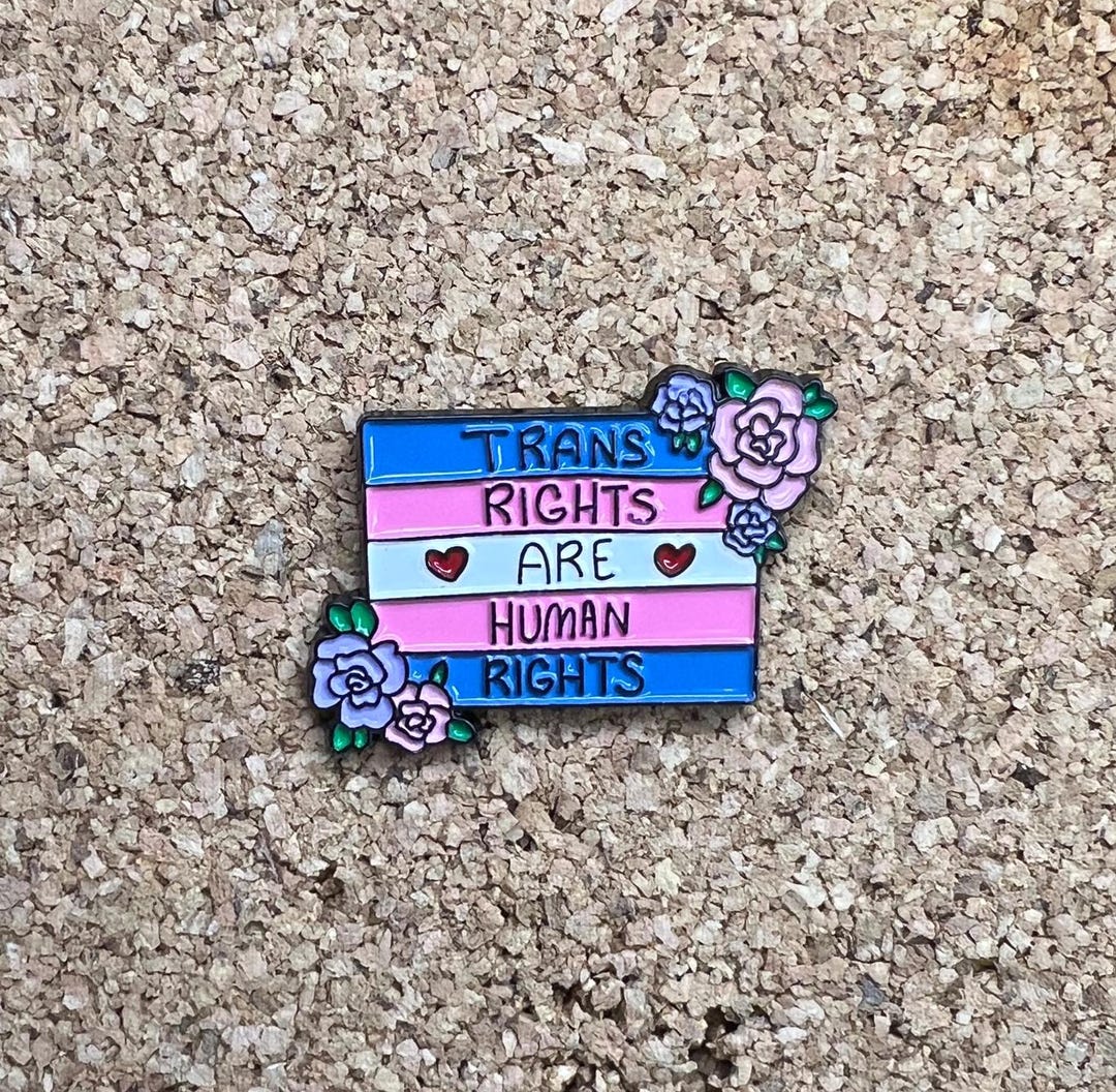 Trans Rights Are Human Rights Enamel Pin | Support | LGBTQ Support ...