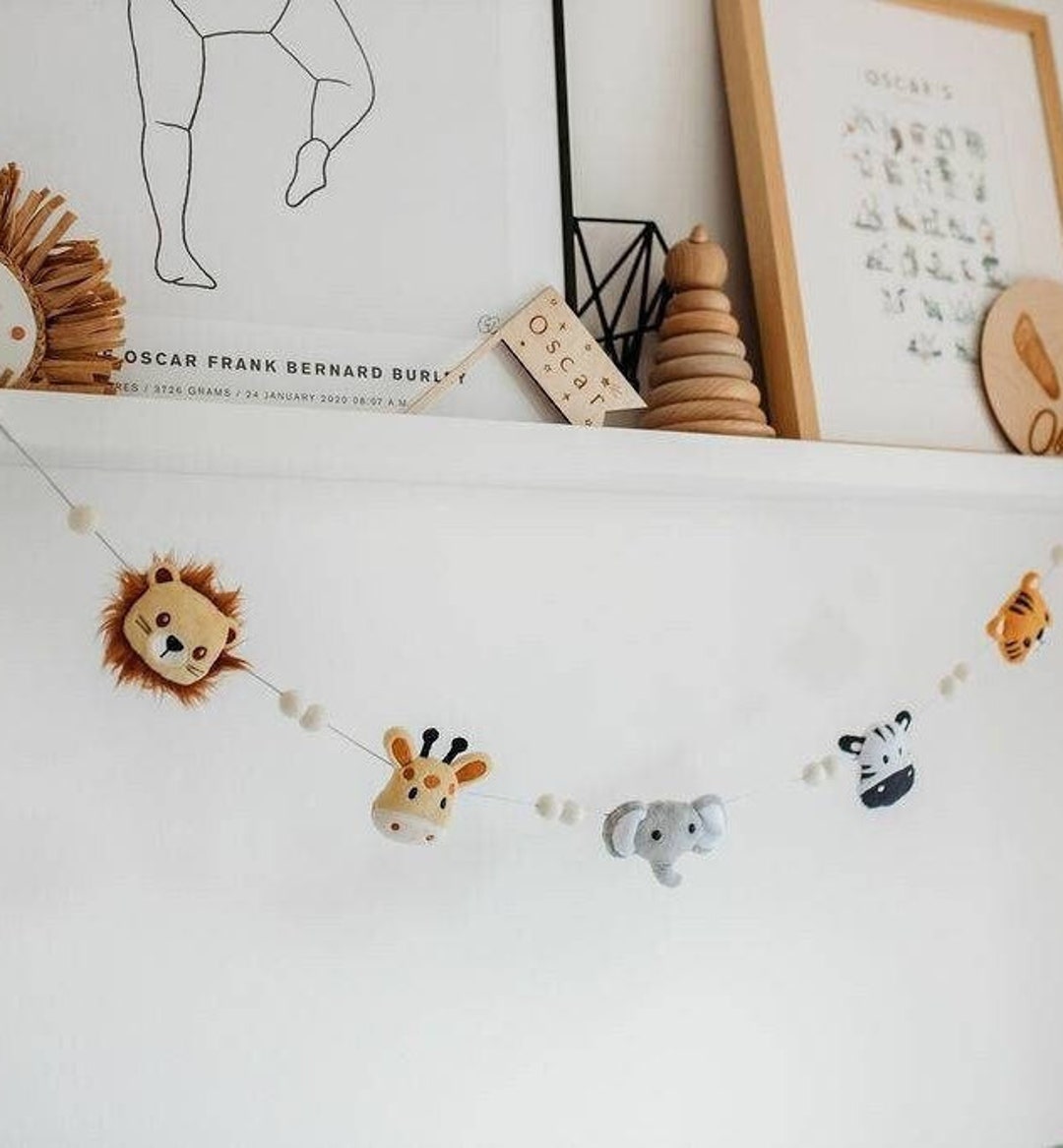 Safari Garland Safari Bunting Nursery Safari Nursery Decor Kids Bedroom ...
