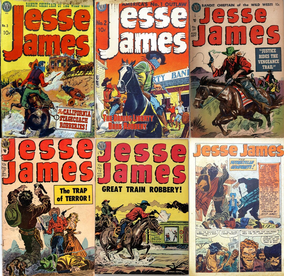 Vintage Wild West Comics - Jesse James. 16 Issues, Over 1000 Pages ...