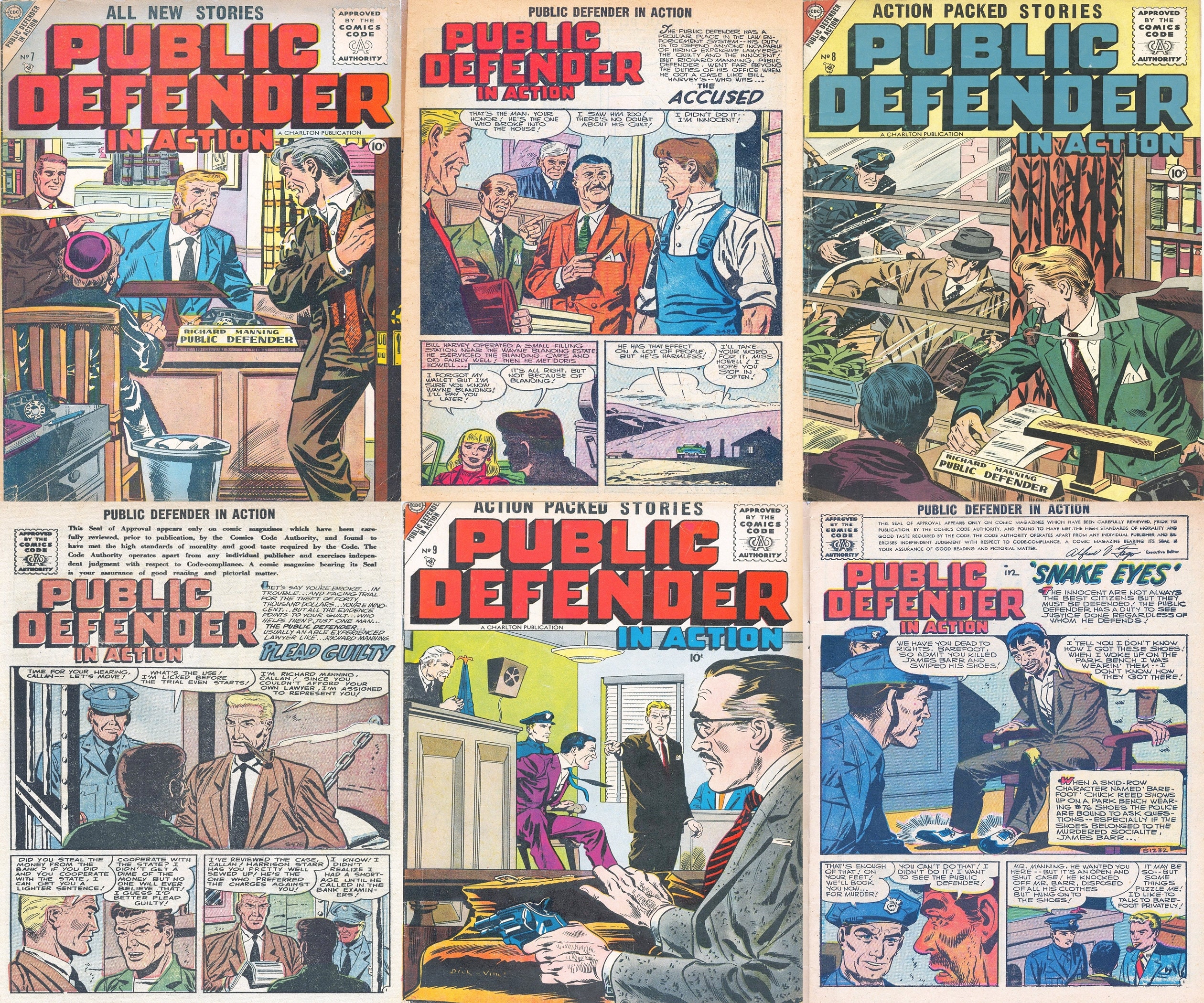 Crime Comics Public Defender Comics Collection. 6 Issues, Over 200 ...