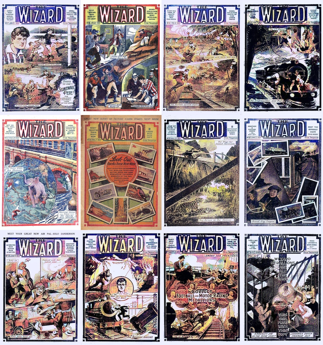1920s the WIZARD Comics - 12 Digital Issues - UK Vintage Story Paper ...