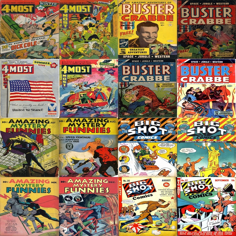 Vintage Adventure Comic Collections 40 Sets 160 Issues PDFS Jungle, Big ...