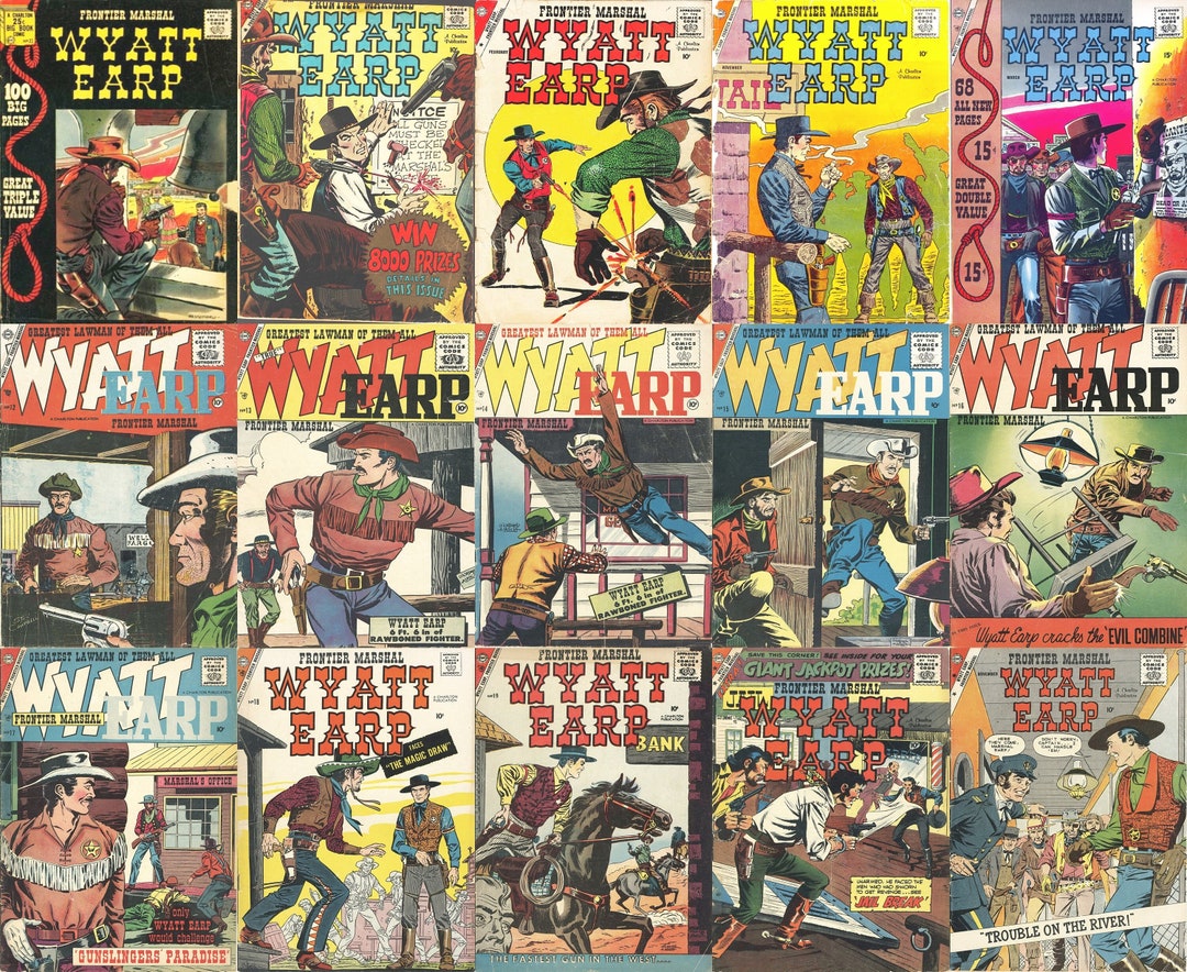 Vintage Wild West Comics - Wyatt Earp. 15 Issues, Over 600 Pages, 1950s ...