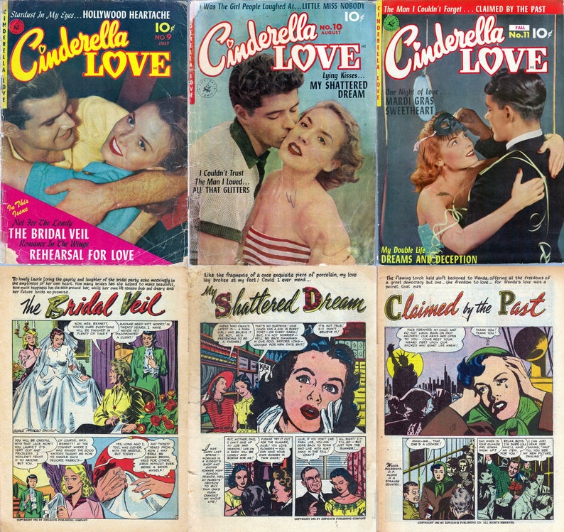 Vintage Romance Comics Cinderella Love. 6 Issues, Over 200 Pages, 1950s ... Vintage Romance Comics Cinderella Love. 6 Issues, Over 200 Pages, 1950s ...