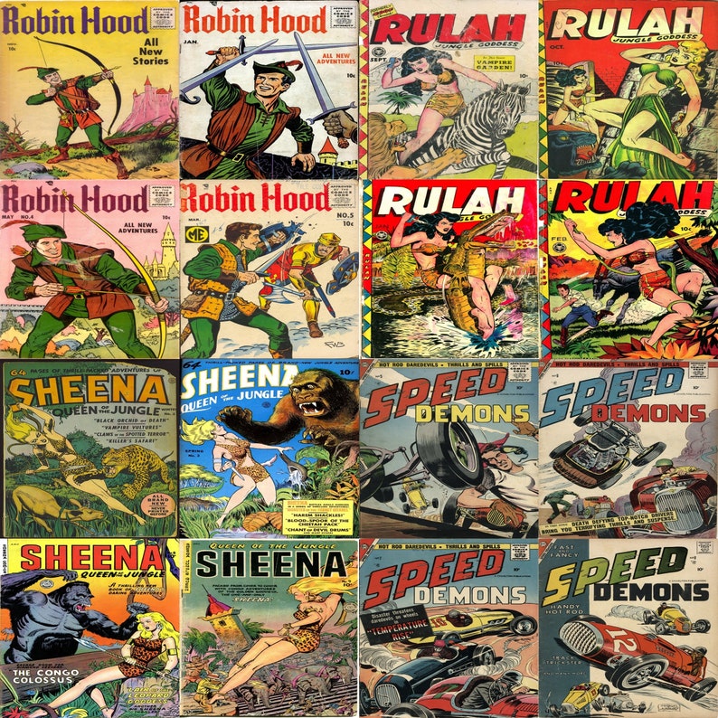 Vintage Adventure Comic Collections 40 Sets 160 Issues PDFS Jungle, Big ...