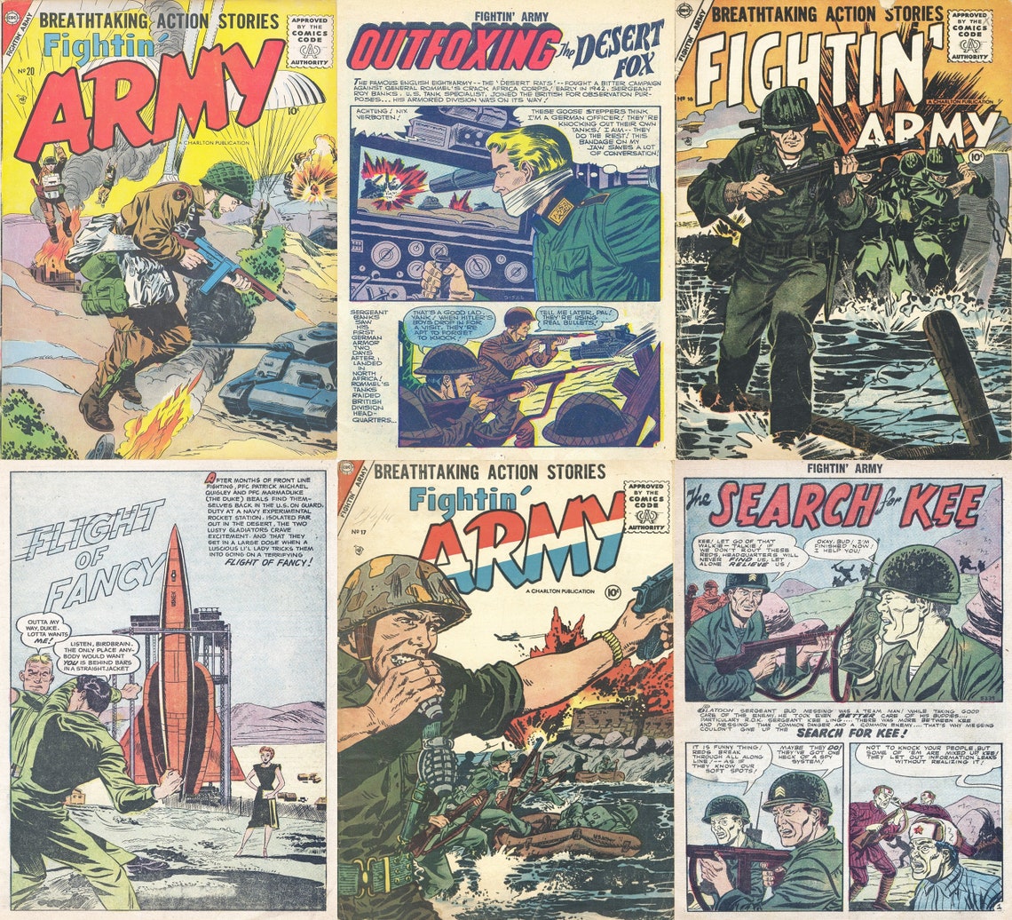 Vintage War Comics Fightin Army. 12 Issues, Over 400 Pages, 1950s ...