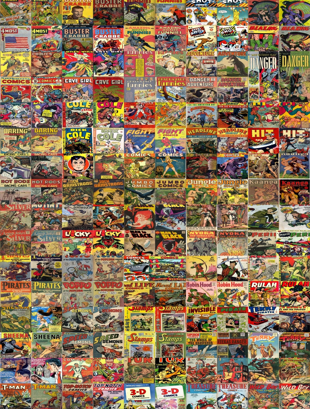 Vintage Adventure Comic Collections 40 Sets -160 Issues PDFS - Jungle ...