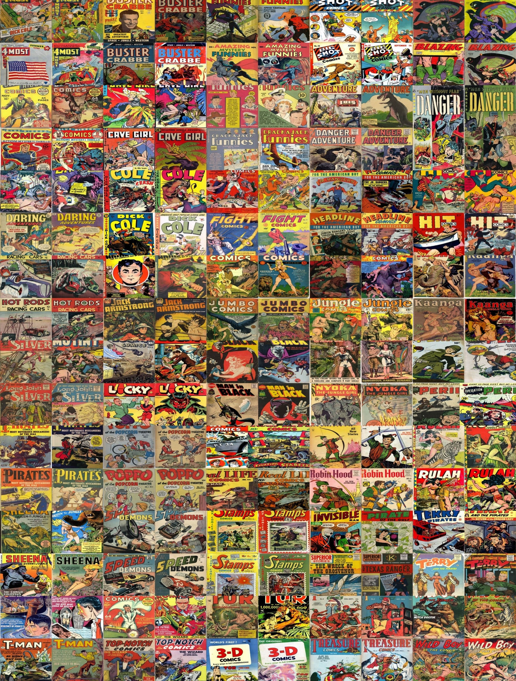 Vintage Adventure Comic Collections 40 Sets 160 Issues PDFS Jungle, Big ...