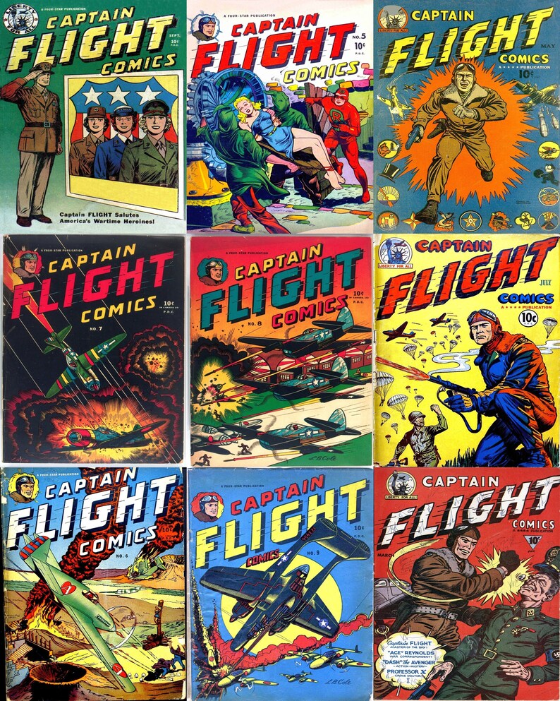 Vintage Captain Flight Comics: 1950s Superhero Collection (pdfs) - Etsy